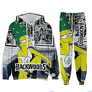 FEIRUIJI Backwoods Hoodie and Sweatpants Set Hoodie 2 Pcs Tracksuits Set Suit Fashion Casual Sweatshirts Suit for Men Women