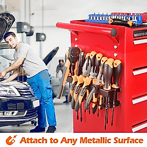 MUTUACTOR Screwdriver Organizer Rack Heavy Duty,Magnetic Mount Screwdriver Holder Plier Organizer,Magnetic Tool Holder Storage Holder for Various Screwdrivers Pliers Shears Tool Chest Cart Workbench