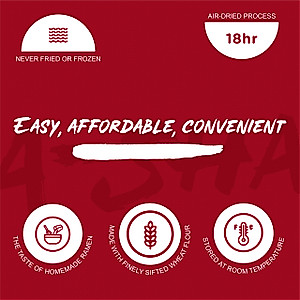 A-Sha Chewy Knife Cut Squiggly Noodles With Sesame Scallion Sauce - Healthy Ramen Noodles, 1 Bag(4 Servings)