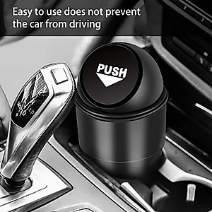 YIOVVOM Car Garbage Can with Lid, Leakproof Vehicle Automotive Cup Holder Car Trash Can, Small Trash Bin for Automotive Office Home Kitchen, Bedroom Set of 2 (Double Black, 1)