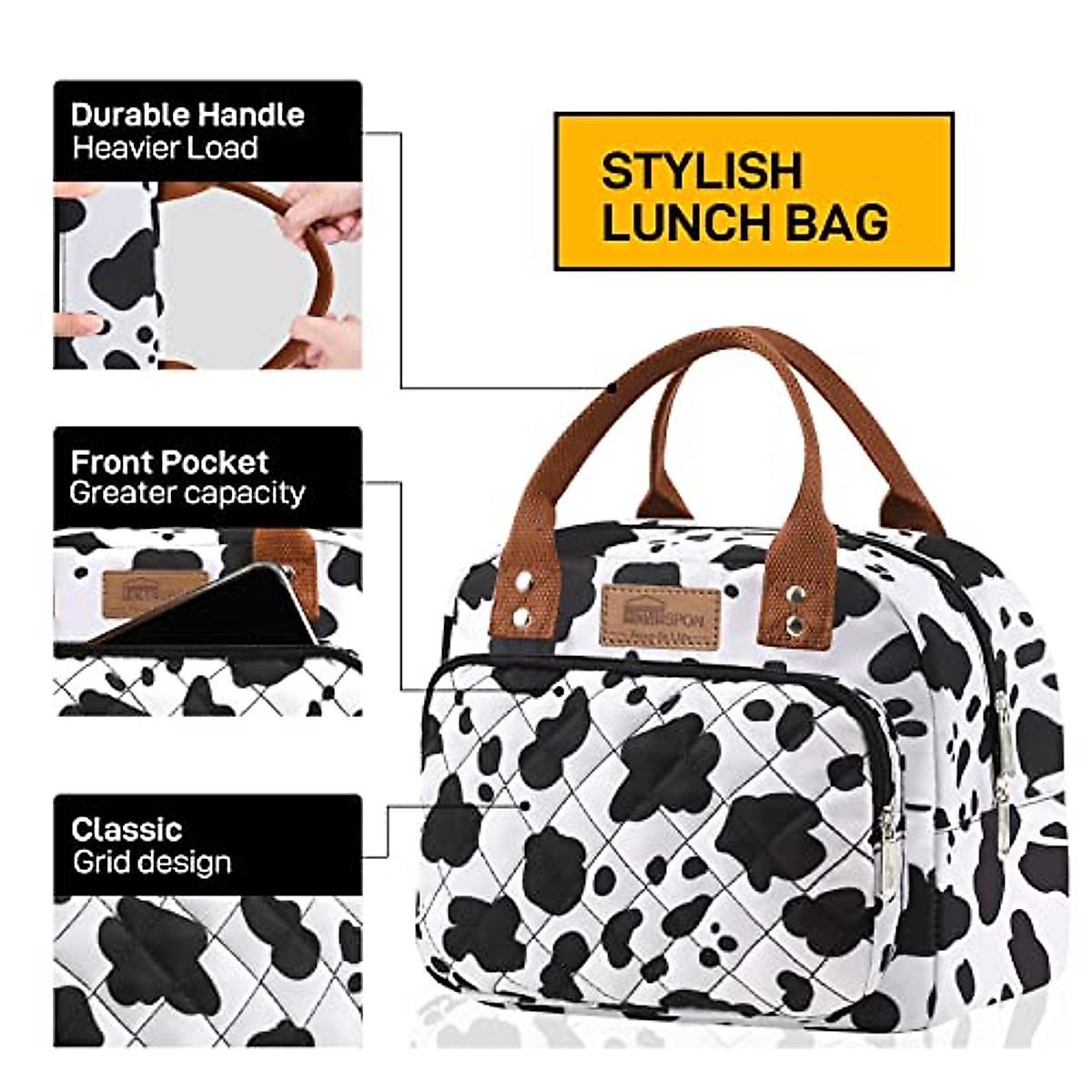 Buringer HOMESPON Lunch Bag for Woman Man Insulated Lunch Box Tote Bag for Work Picnic or Travel