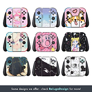 BelugaDesign Ghost Switch Skin | Halloween Spooky Cute Anime Cartoon Pastel Sticker Wrap Vinyl Decal | Kawaii Gothic Kids Girls Japanese l Compatible with Nintendo Switch (Switch Standard, Purple)