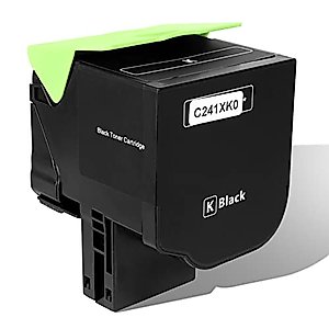 C241XK0 Black Extra High Yield Toner Cartridge 6500 Yield Black Compatible with lexmark C241XK0 Toner Cartridge Compatible with Lexmark C2425 C2535 MC2425 MC2535 MC2640 Printer 6500 Yield Black