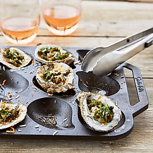 Sur La Table Cast Iron Oyster Pan, 12 Cavity, Black