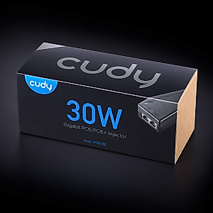 Cudy 30W Gigabit PoE+ Injector Adapter, IEEE 802.3 at and IEEE 802.3 af Compliant, up to 100 Meters (328 Feet), 10/100/1000Mbps RJ-45, Plug and Play, POE150