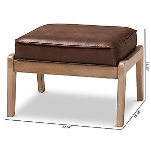 Baxton Studio Ottomans, Dark Brown/Antique Oak