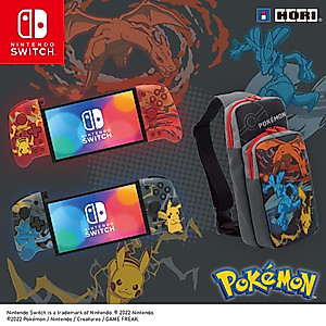 HORI Nintendo Switch Split Pad Pro (Pikachu & Lucario) - Ergonomic Controller for Handheld Mode - Officially Licensed by Nintendo & Pokémon