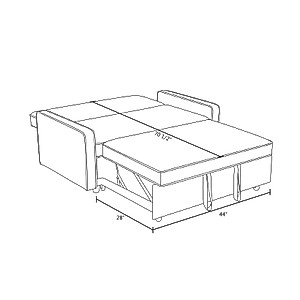 NicBex MZX-Emma-SF-00001-DX Sofa Couch, 53" W, Flannel-Light Grey