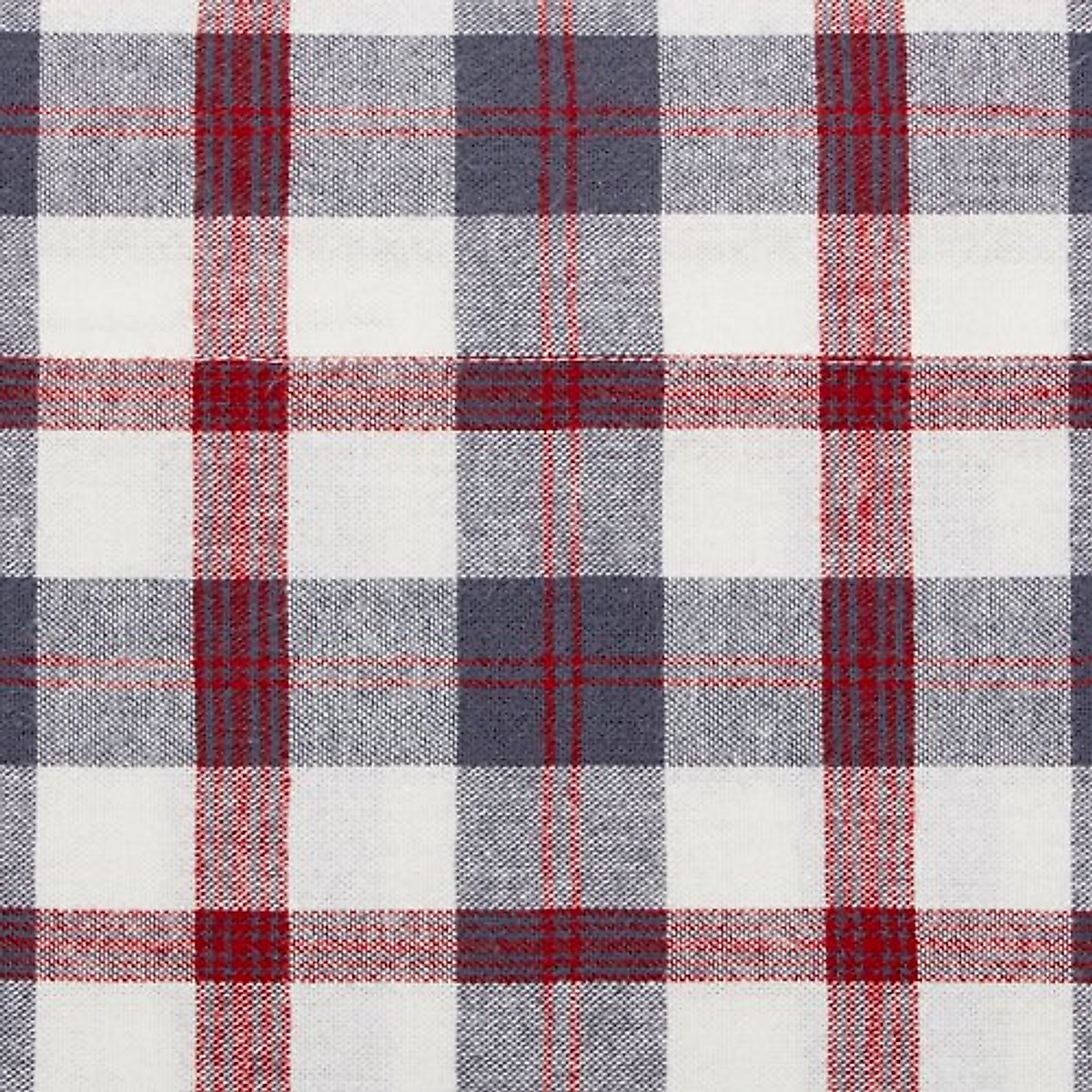 Amazon Brand – Pinzon 160-Gram Plaid Flannel Cotton Bed Sheet Set, Queen, Red / Grey Plaid