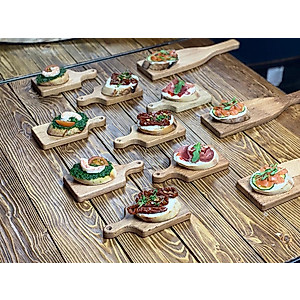 Woodla Mini Charcuterie Boards Cutting Board with Handle Set of 6 Pcs Beechwood, Bulk Pack