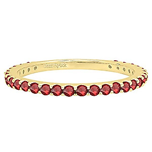 Dazzlingrock Collection Round Ruby Eternity Stackable Wedding Band for Women (0.52 ctw, Color Red, Clarity Highly Included) | 18K Yellow Gold, Size 6.5