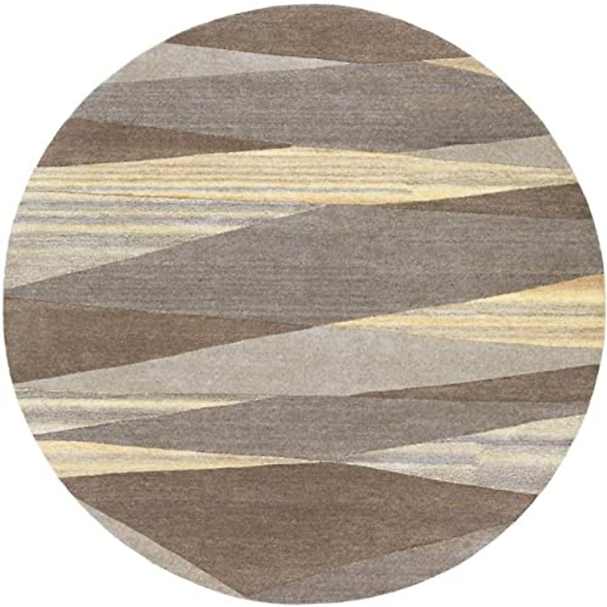 Mark&Day Area Rugs, 10ft Round Mulhouse Modern Dark Brown Area Rug, Brown/Beige Carpet for Living Room, Bedroom or Kitchen (9'9" Round)