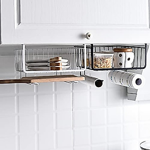 2 Pcs Under Shelf Basket, Shelves Wire Basket Hanging Basket Under Shelves Storage Rack for Kitchen Pantry Desk Bookshelf Cupboard