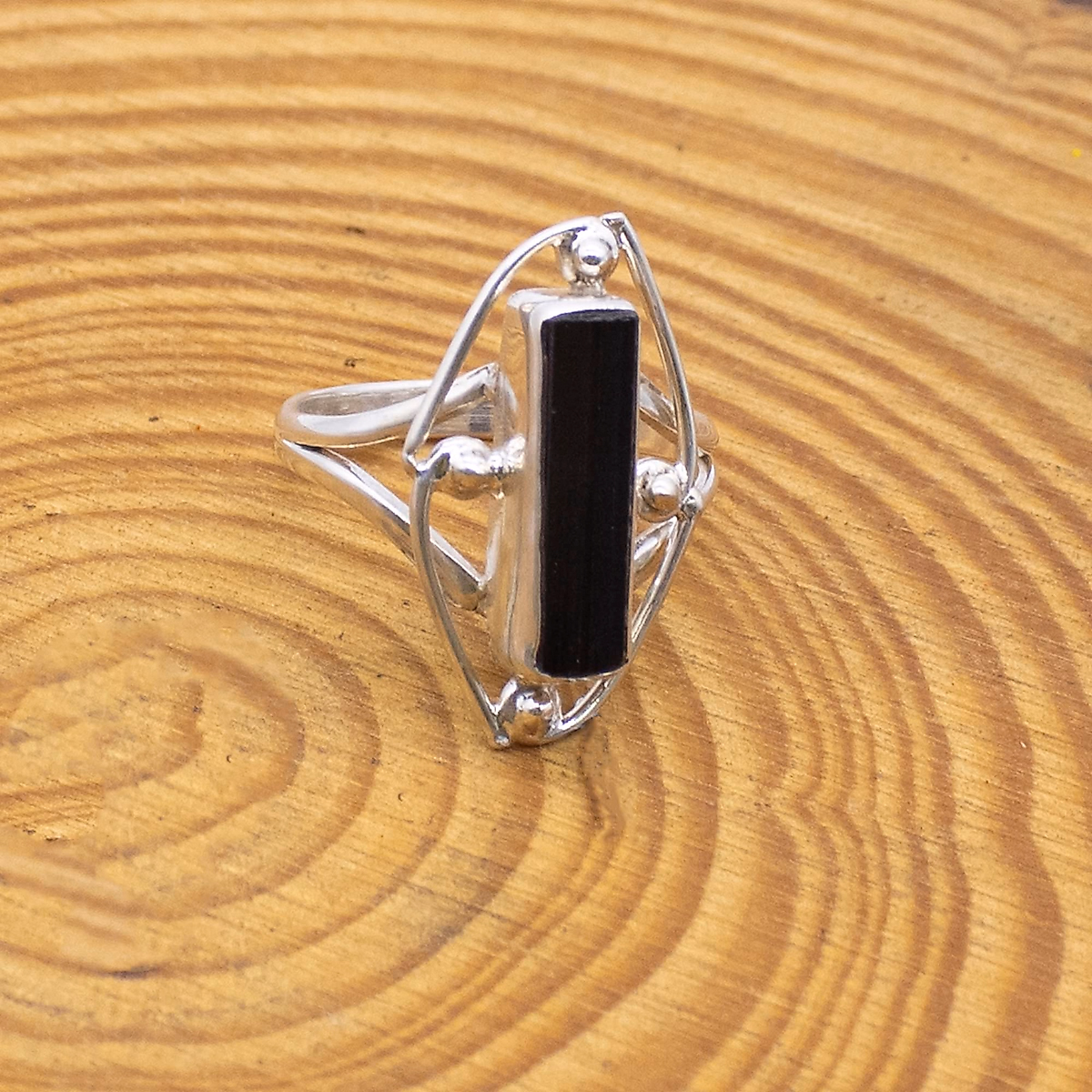 Natural Herkimer & Moldavite Gemstone Ring, 925 Sterling Silver Ring, Raw Moldavite Ring, Handmade Ring, Birthstone Ring, Statement Ring, Gift for Mom, Rough Gemstone Ring, Bridal Ring (6)