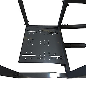 GTR Simulator GTA-F Model Black Frame Triple | Single Monitor Stand with Black Red Adjustable Leatherette Seat Racing Driving Gaming Simulator Cockpit Chair