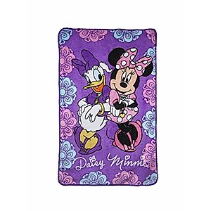 Disney Minnie Mouse Friends Forever Super Soft Toddler Blanket, Purple/Pink
