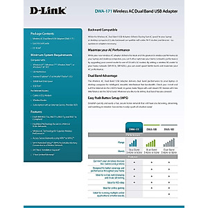 D-Link Dwa-171 Ac11 Wireless Dualband USB Adapter