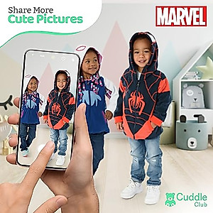Cuddle Club Miles Morales Toddler Fleece Jacket - Toddler Miles 5T Toddler Fleece Jacket - Girls & Boys Zip Up Miles Hoodie - Kids Miles Sweater Fleece Jacket - Toddler Winter Miles Jacket
