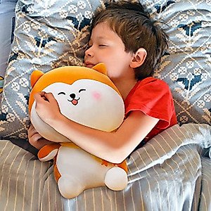 13.6" Smile Cute Shiba Inu Stuffed Animals,Soft Anime Plushies,Lovely Chicken Backpack Designd Plush Toys for Boys Girls