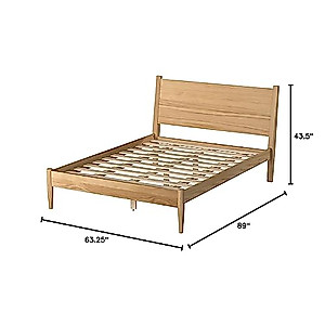 Camaflexi Mid-Century Panel Bed - Queen Size - Scandinavian Oak Finish