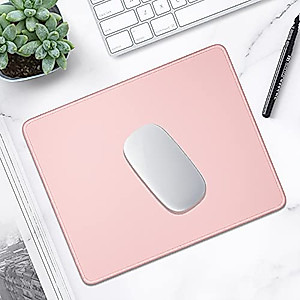 Hsurbtra Mouse Pad, Premium-Textured Square Mousepad 10.2 x 8.3 Inch, Stitched Edge Anti-Slip Waterproof Rubber Mouse Mat, Pretty Cute Mouse Pad for Office Gaming Laptop Women Kids Pink