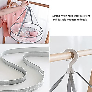 UtySty 2 Pack Drying Rack Clothing Collapsible Laundry Basket 23'' Folding Hanging Dry Net Mesh Dryer with Hook for Clothes Drying Household Lingerie Sweater Blouse Herb (1Tier+2Tier)