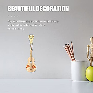 NUOBESTY 6pcs Blank Bookmarks with Hole Cello Shape Bamboo Cutouts Unfinished Vintage Bookmarks for DIY Bookmarks Tag