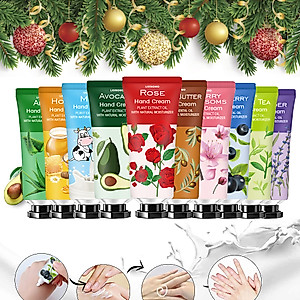 10 Pack Hand Cream Gift Sets for Women,Natural Fragrance Hand Lotion Travel Size Bulk,Mini Moisturizing Hand Cream with Shea Butter&Aloe,Hand Cream for Dry Hands,Christmas Gift for Women Wife Mom Her Grandma,10 Different Fragrances