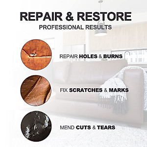 BUDOCI 12 Colors Leather Repair Kit for Furniture, Vinyl Furniture Repair Kit for Car Seats, Jacket, Purse, Leather Shoes, Boat Seat (12 PCS SET)