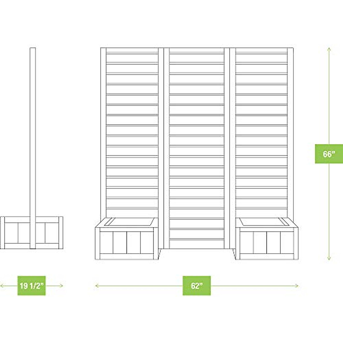 Yardistry YM11703 Fusion Planter Cedar Privacy Screen, Brown