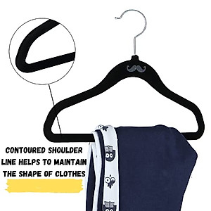 Mr. Pen- Kids Velvet Hangers, 60 Pack, Black, Baby Clothes Hangers for Closet, Baby Hangers for Closet, Velvet Baby Hangers, Kids Hangers Velvet, Baby Velvet Hanger, Baby Hangers for Nursery