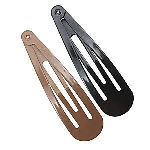 20 Pieces 2.7'' Big Size No Slip Metal Snap Hair Clips Women Barrettes Black Hair Pins (10 black 10 Brown)