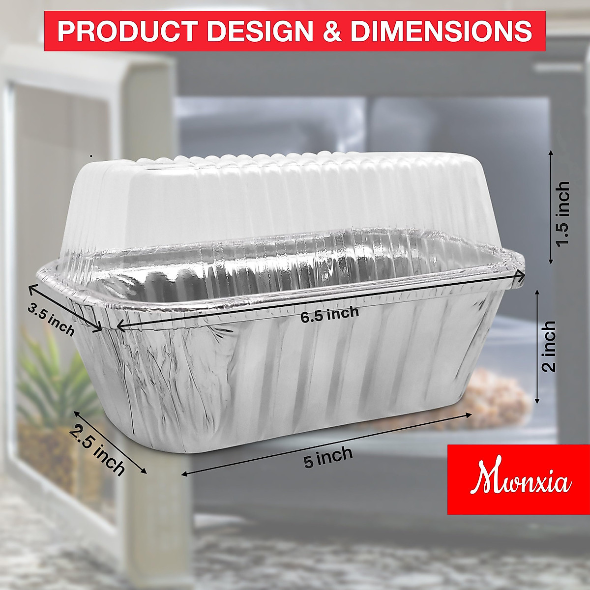 Mwnxia Mini Loaf Pans with Lids 50 Pack Small Aluminum Pans with Lids complete with Handmade with Love Stickers for Baking Bread, Fruit Cake, Banana Bread, Meat loaf and Baked Goods