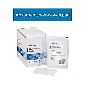 McKesson Non-Adherent Dressing Pads, Sterile, Nylon/Polyester, 3 in x 4 in, 100 Count, 1 Pack