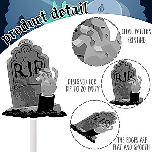 36Pcs Rip My Twenties Cupcake Toppers Happy 30th Birthday Party Decorations Black Death to My 20s Cake Picks for 30th Theme Birthday Party Supplies