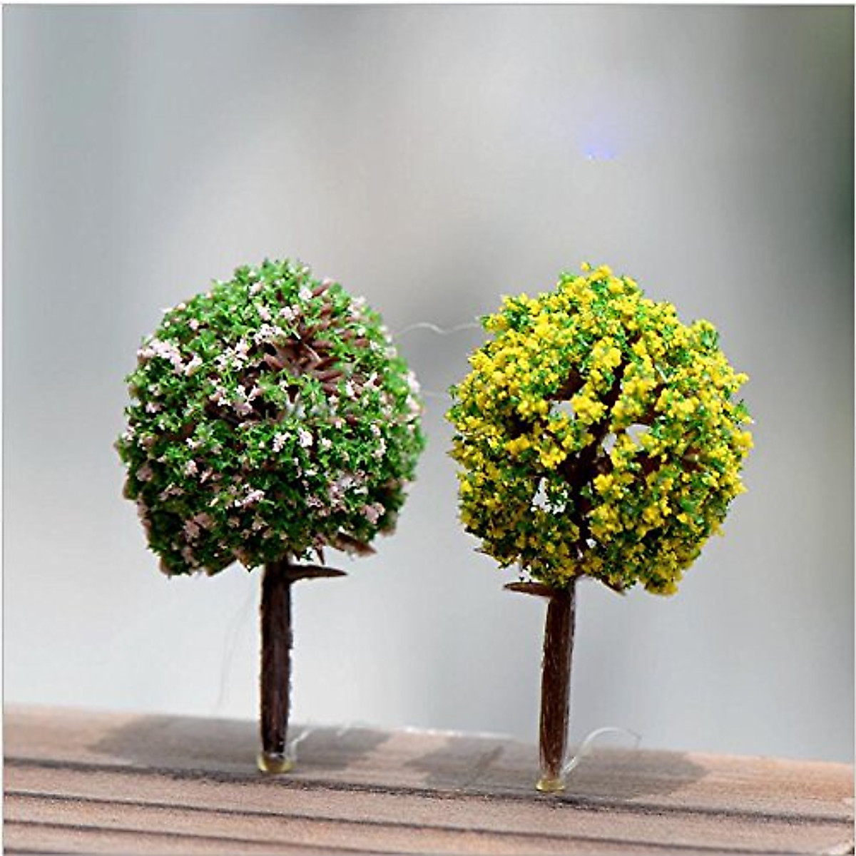 NW 30pcs Mini Colorful 1.41inch Model Trees Model Train Scenery Architecture Trees Model Scenery with No Stands