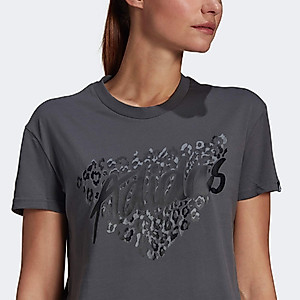 adidas womens Leo Graphic Tee Grey X-Small