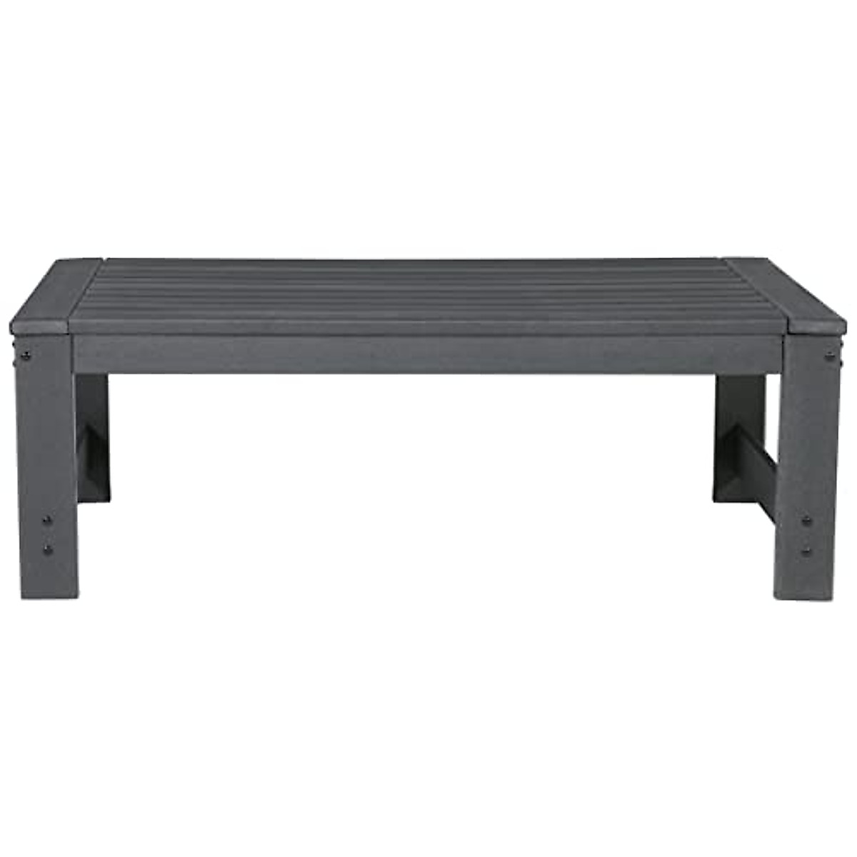 Signature Design by Ashley Amora Outdoor HDPE Patio Coffee Table, Charcoal Gray
