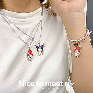 Cute Couples Keychains Necklace Set with Bag for Couples Friendship Bff Best Friend Set