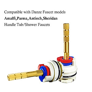 ALITZ Compatible with Danze DA603567 Round Stem Washerless Cartridge for Glacier Bay and Pegasus　Single Handle Tub & Shower Faucets with Temperature Limit Stops ＆ seats & springs - ADA compliant