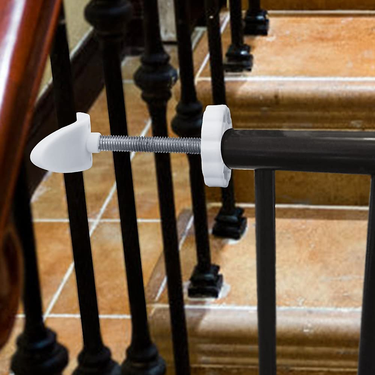 Sungrace 2 Pack Extra Long Y Spindle M8 Stair Banister Baby Gate Adaptors for Dreambaby Pressure Mounted Security and Pet Safety Gates (White, 8mm)