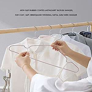 JINGXINMY Clothes Hangers 20 Pack,Non-Slip Rubber Coated MetalShirt Blouse Hanger, for Coat, Suit, Bridesmaid Wedding, Metal Slim Wire Hanger (Heavy Duty Black, 20)