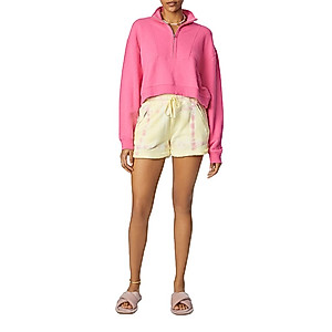 Bandier x Sincerely Jules_The Holly Half Zip Sweatshirt Bright Rose-XL
