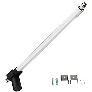 JQDML 32 Inch 32" Long Stroke Linear Actuator 12V 1320lbs/6000N Heavy Duty Speed 0.2"/sec Electric Actuator with Mounting Brackets for Massage Bed, Table Lift, Window Opener,Door Opener