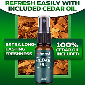 Aromatic Cedar Blocks for Clothes Storage w/Cedar Oil, Red Cedar Wood Hang Ups for Closets & Drawers, Cedar Closet & Drawer Fresheners Set