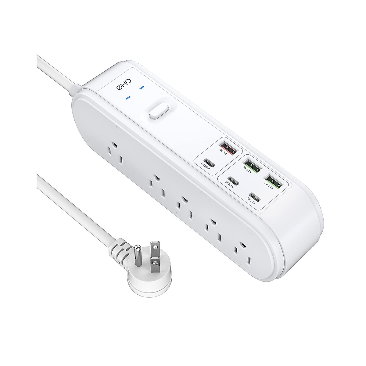 PD 20W Surge Protector, 10 Outlets and 3 USB C&3 USB A Ports, 6ft Extension Cord, Overload Protection, Desktop High-Speed Charging Station Power Bar for iPhone 14, 1875W/15A, 4500J