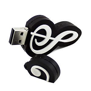 CHUYI Novelty and Cute Music Note Shape Design 32GB USB 2.0 Flash Drive Pen Drive Memory Stick Storage Cool Thumb Drive U Disk Gift (Black-1 Pack)
