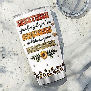 JENOIS Best Freakin Auntie, Tumbler 20 Oz With Lid And Straw, Cheetah Print Leopard, Aunt Gifts