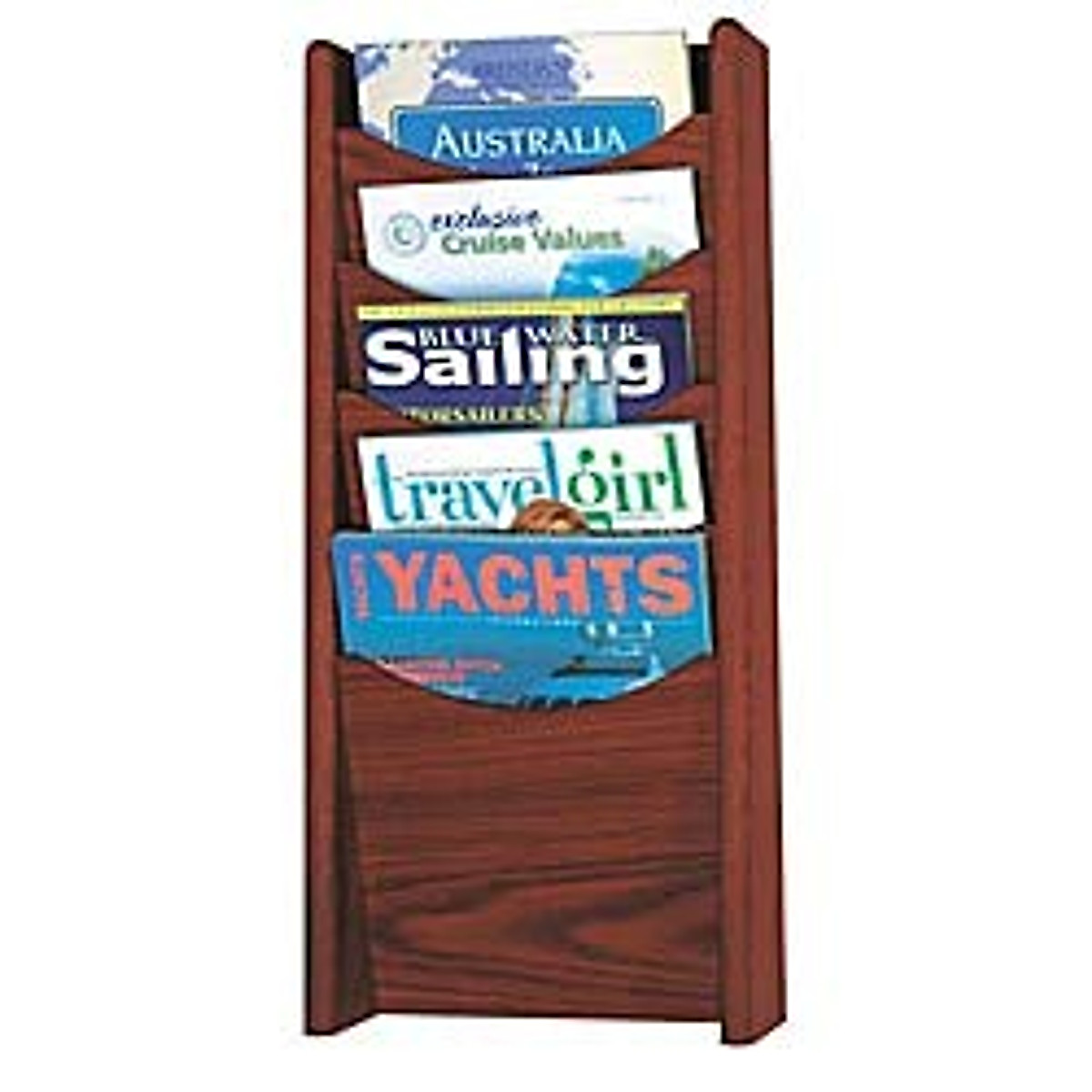Safco Products 4330MH Wood Magazine Rack, 5 Pocket, Mahogany