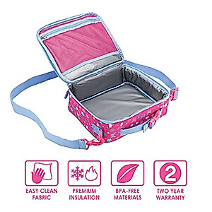 Bentgo Prints Insulated Lunch Bag Set With Kids Bento-Style Lunch Box (Rainbows and Butterflies)